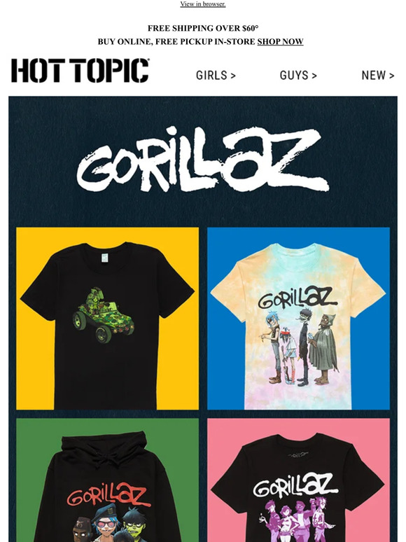 Hot Topic: New Gorillaz styles 🎶 to wear to the next show | Milled