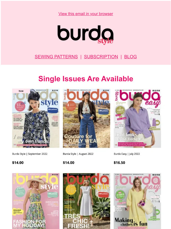 burdastyle.com: Big News: Get Single Issues Burda Style and Burda Easy ...