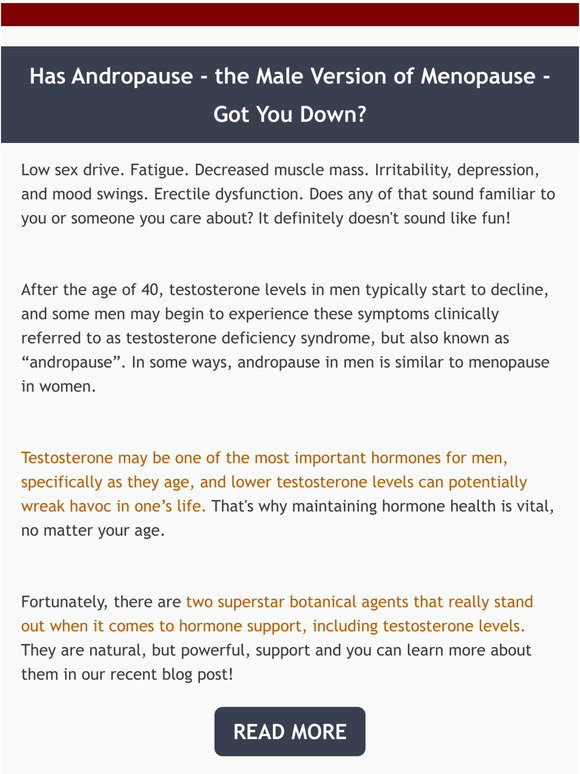 Quantum Nutrition Labs: [BLOG] Testosterone levels got you feeling down ...