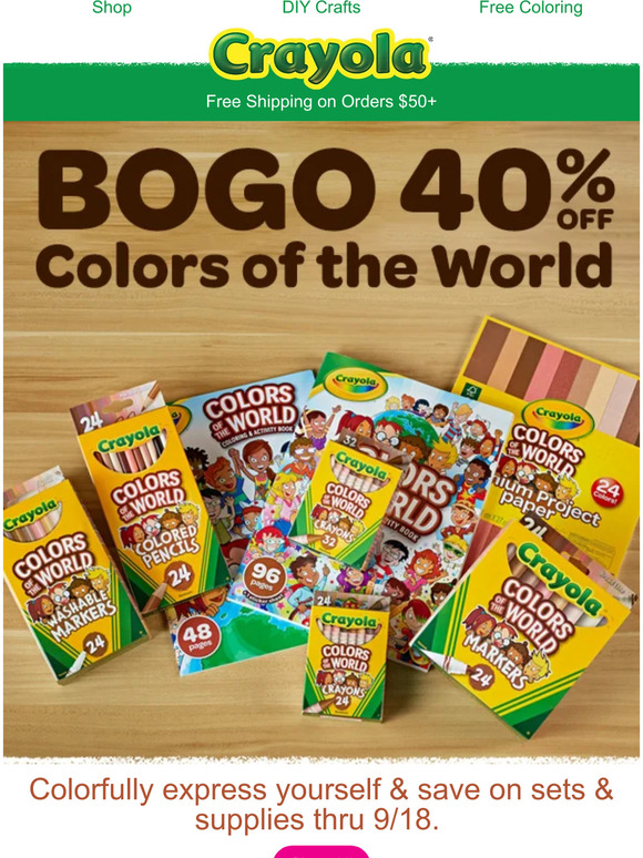Crayola: BOGO 40% Colors of the World 🗺️ | Milled