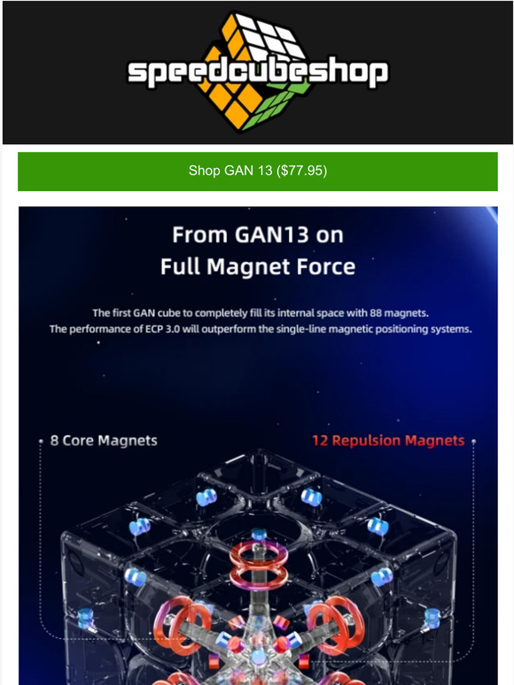 SpeedCubeShop: GAN 13 available now! | Milled
