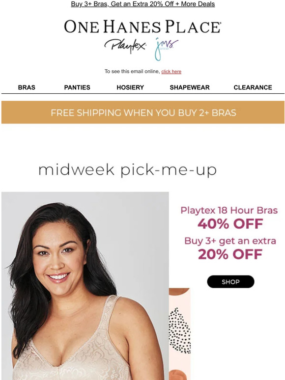 Hanes: Happy Hump Day! Playtex 18 Hour Bras 40% Off | Milled