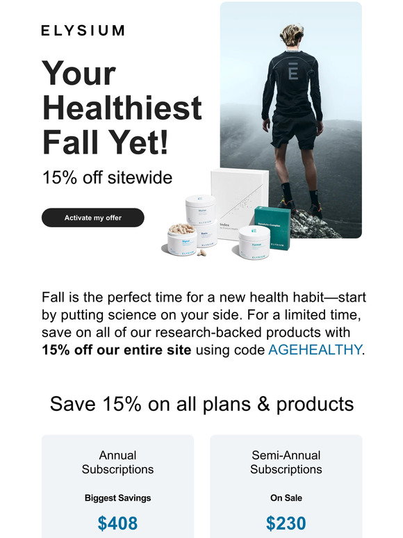 Elysium Health: 15% off is available now! Age healthy with Elysium | Milled