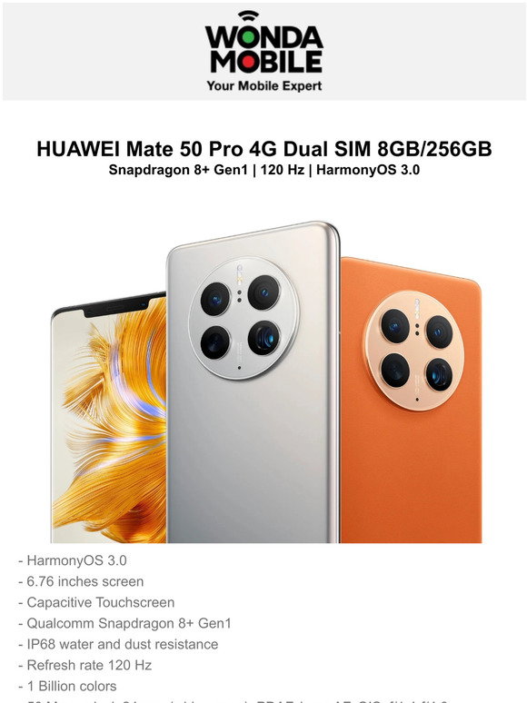 Wonda Mobile: HUAWEI Mate 50 Pro 4G Dual SIM 8GB/256GB | Milled