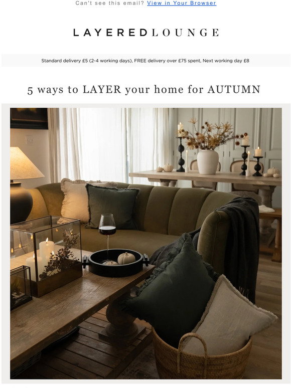 Layered Lounge: 5 ways to layer your home for Autumn | Milled