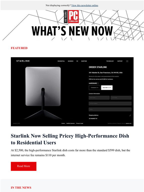 PCMag: Starlink Selling 'High Performance' Dish to Residential Users ...