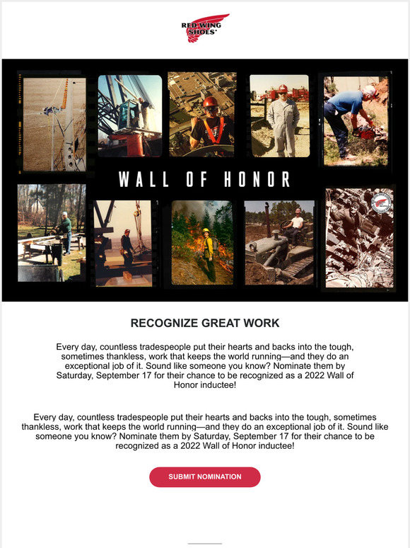 Red Wing Shoes: Wall of Honor nomination window closes soon | Milled