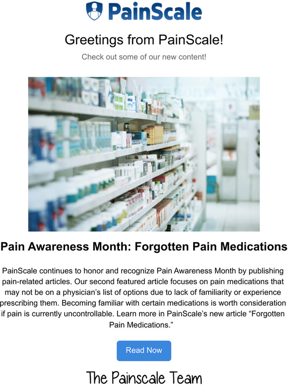 PainScale: Pain Awareness Month: Forgotten Pain Medications | Milled