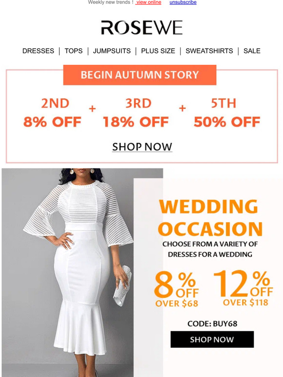 Rosewe: Re: Choose From A Variety Of Dresses For A Wedding! | Milled