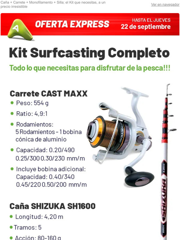 Álvarez: Kit Surfcasting COMPLETO, solo 89,99 euros | Milled