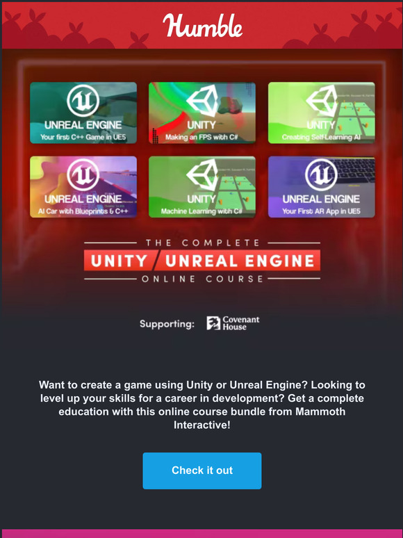 Humble Bundle: Build your game-making skills in Unity + Unreal Engine | Milled