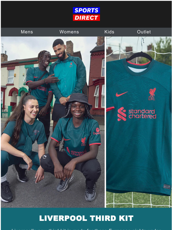 Sports Direct: New In: Liverpool FC 2022/23 Third Kit | Milled
