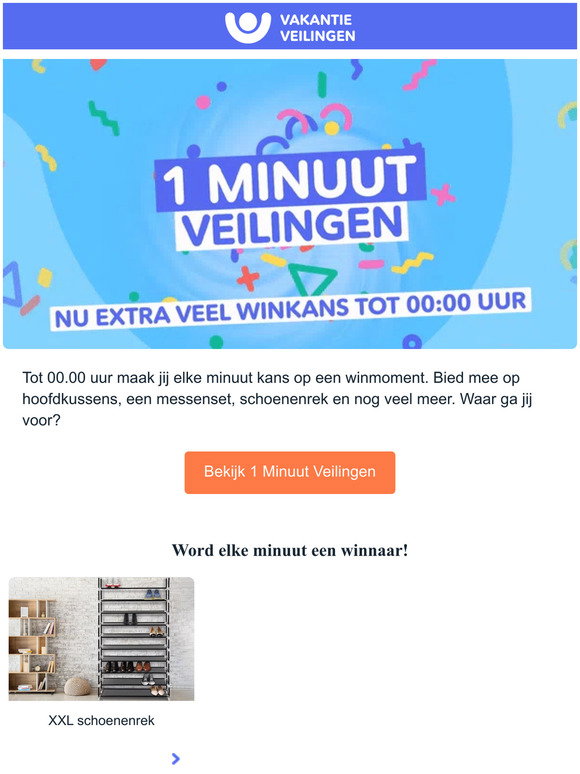 VakantieVeilingen: Jóúw feestje: 1 Minuut Veilingen 🥳 | Milled