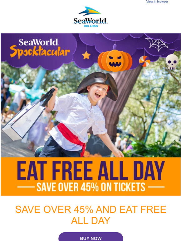 SeaWorld: Save Over 45% & Eat FREE All Day! | Milled