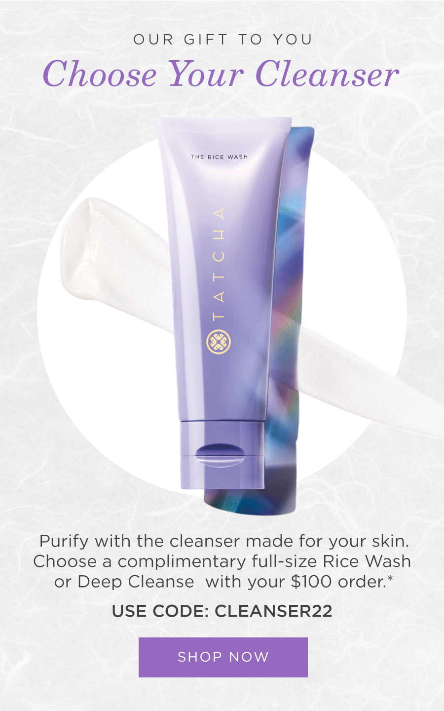 Tatcha: Choose a full-size cleanser, on us ($38 value) | Milled