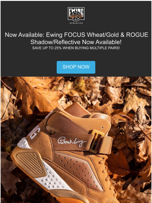Ewing Athletics: FOCUS Wheat/Gold & ROGUE Shadow/Reflective Now ...