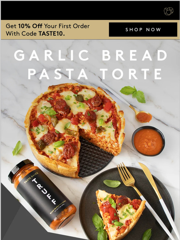 TRUFF: Garlic Bread Pasta Torte | Milled