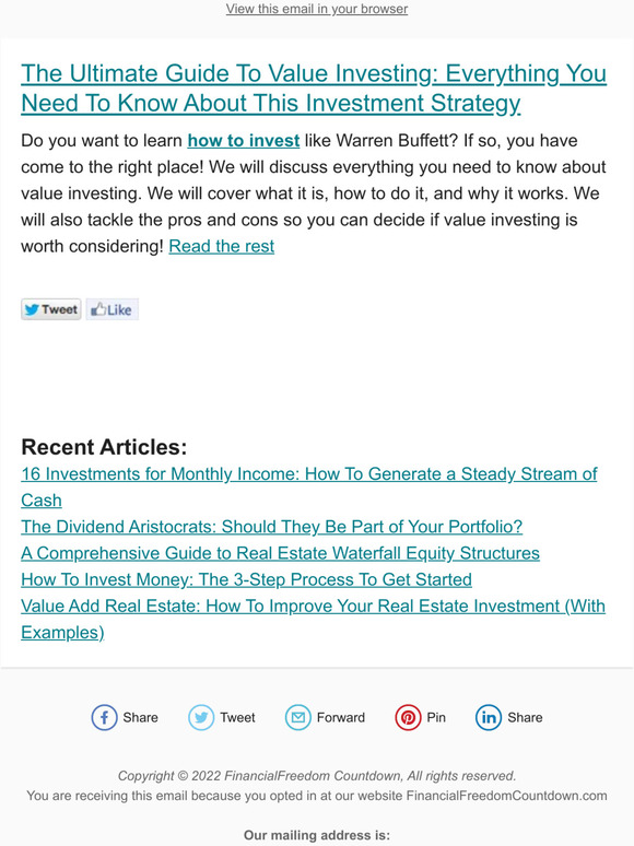 Financial Freedom Countdown: The Ultimate Guide To Value Investing ...