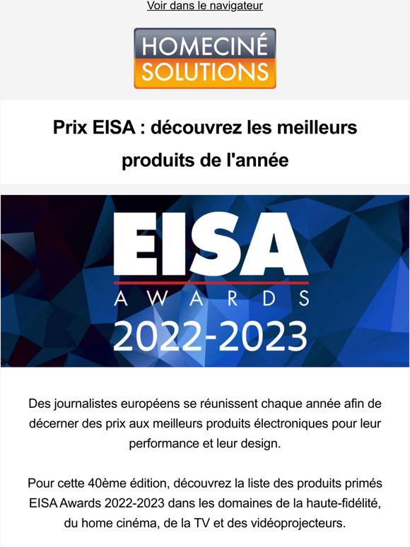HomeCinéSolutions: EISA Awards 2022-2023 : quels sont les meilleurs produits audio-vidéo ? | Milled