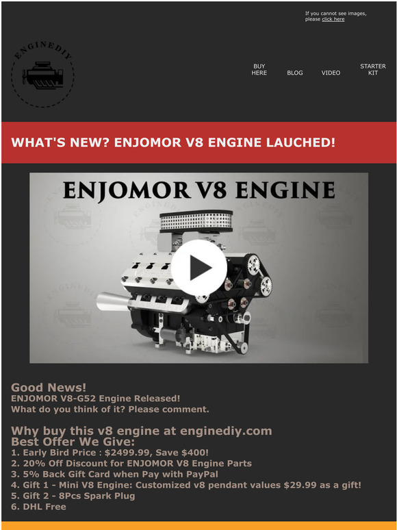 Enginediy: 💥ENJOMOR V8 Engine Releases! 💥 | Milled
