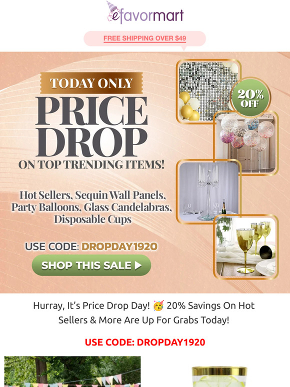 eFavormart: Hurray, It’s Price Drop Day! 🥳 20% Savings On Hot Sellers ...