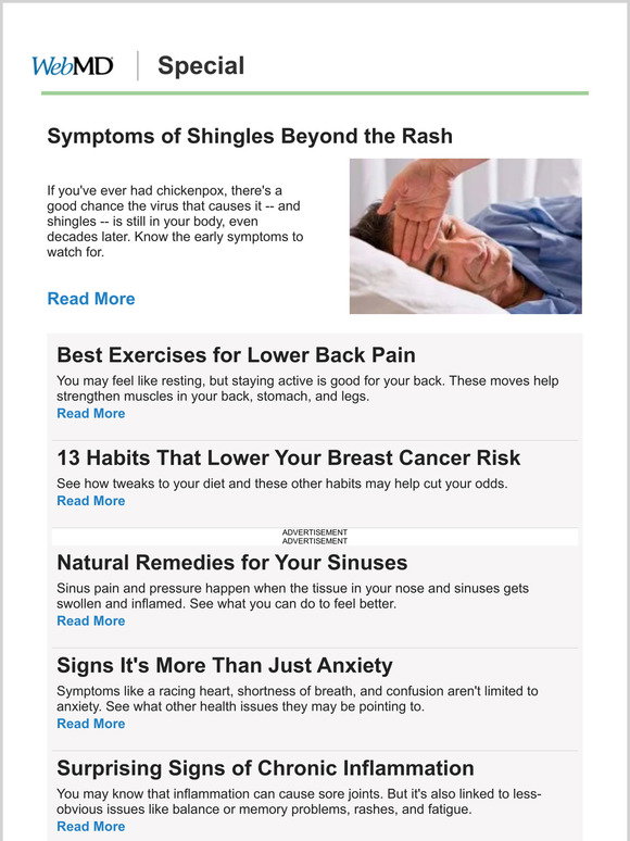 WebMD: Symptoms of Shingles Beyond the Rash | Milled
