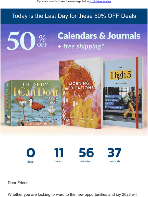 Hay House: Save 50% on Calendars & Journals! Ends Soon | Milled