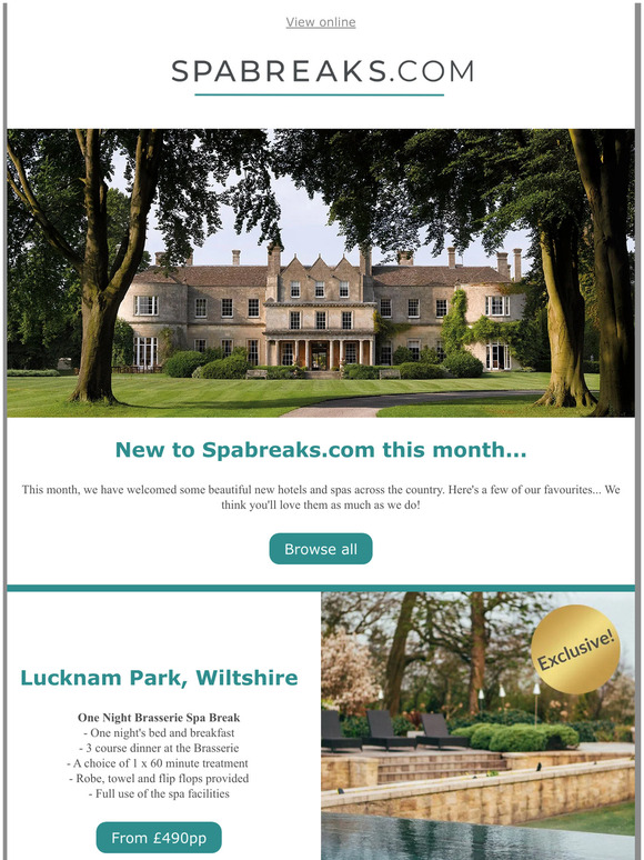 SpaBreaks.com: Beautiful spa escapes that are new to Spabreaks.com this ...