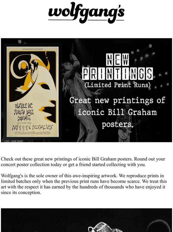 Wolfgang's Vault: ⚡STEVIE WONDER & LIMITED NEW PRINTINGS OF ICONIC BILL ...