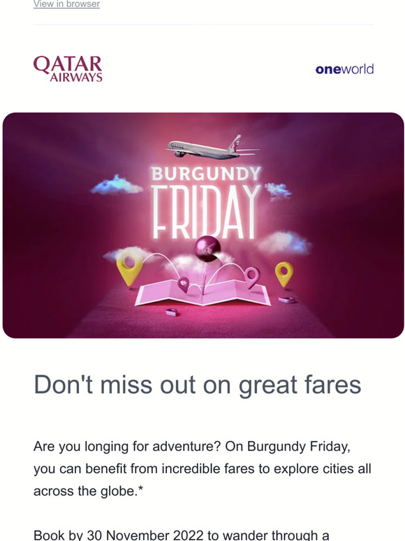 Qatar Airways: Get ready for Burgundy Friday. Your new favourite day ...