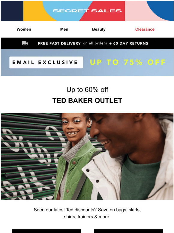 Secret Sales: Ready, steady, shop! Up to 75% off Ted Baker, adidas ...