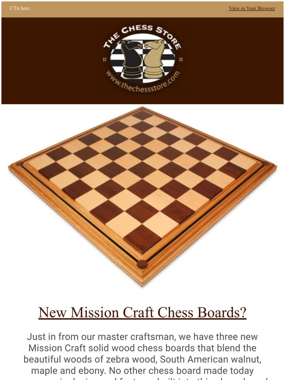 The Chess Store: New Mission Craft Chess Boards | Milled