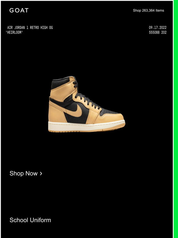 GOAT: [SEED] Just Dropped: Air Jordan 1 Retro High OG 'Heirloom ...