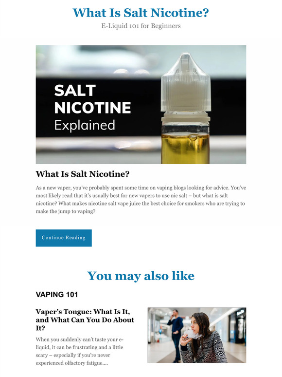Innokin: Vaping 101: What Is Salt Nicotine? | Milled