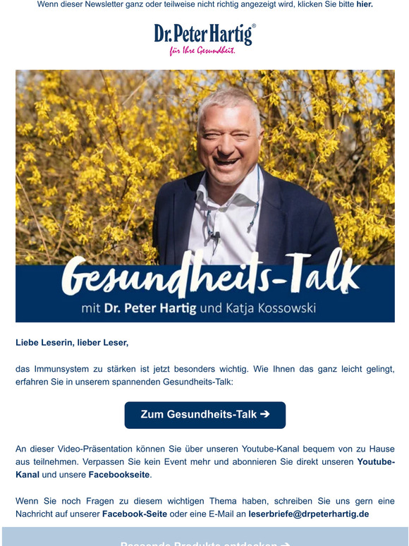 Dr. Peter Hartig: Gesundheits-Talk: gleich ansehen | Milled
