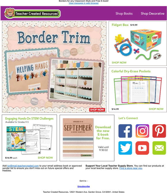 Teacher Created Resources: Border Trim for Every Classroom Style | Milled