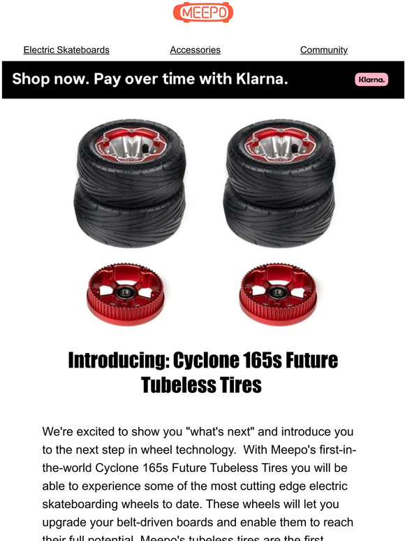 Meepo Board: Introducing: Cyclone 165s Future Tubeless Tires | Milled