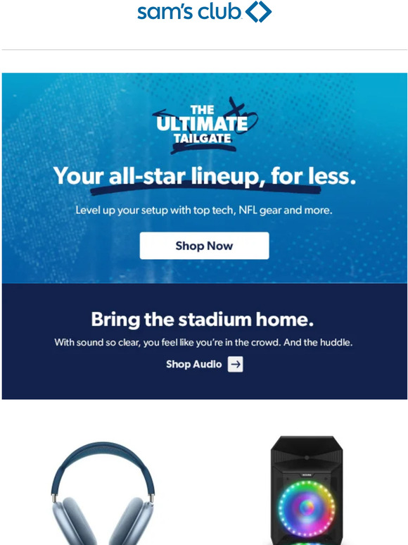 Sam's Club: Pump up your game-day setup. For less. | Milled