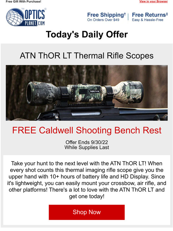 OpticsPlanet: FREE Gifts w/ Select ATN Optics! | Milled