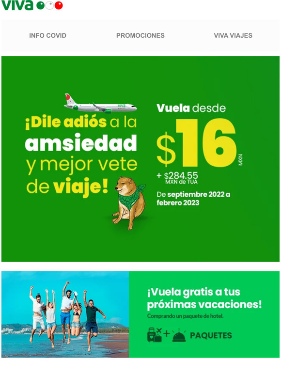 VivaAerobus: ¡Dile adiós a la amsiedad! ️ Vuela desde $16 MXN + TUA ... VivaAerobus: ¡Dile adiós a la amsiedad! ️ Vuela desde $16 MXN + TUA ...
