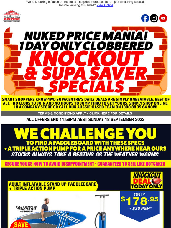 Supacentre: LAST CHANCE - HUGE Knockout Specials & Supa Saver Screamers ...