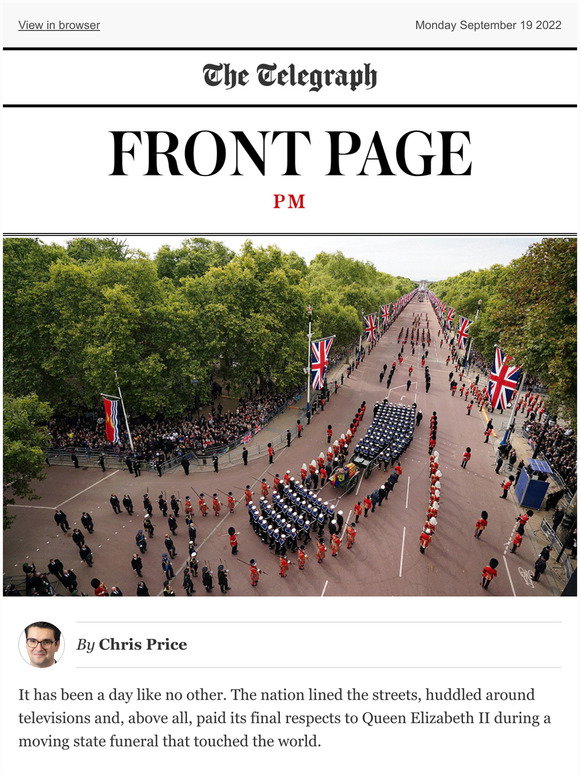 The Telegraph: World's final goodbye to Elizabeth II | Milled