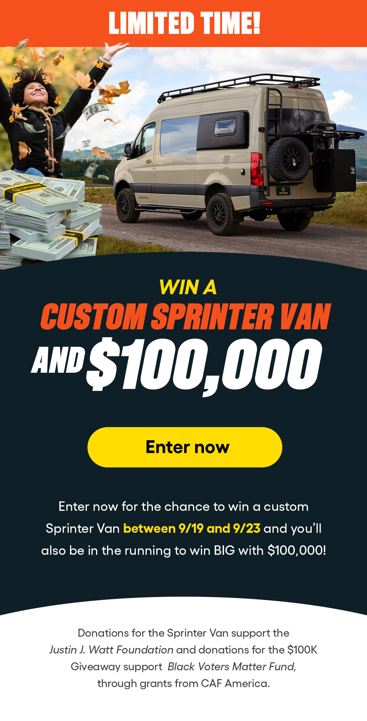 Omaze: Win a Custom Sprinter Van AND $100K 🚐 | Milled