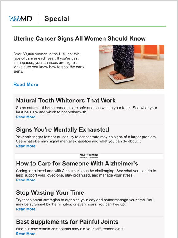WebMD: Uterine Cancer Signs All Women Should Know | Milled
