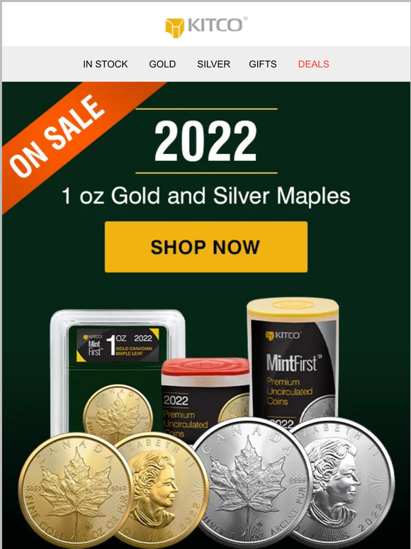 Kitco Metals: ON SALE NOW. 2022 Gold and Silver Maples | Milled