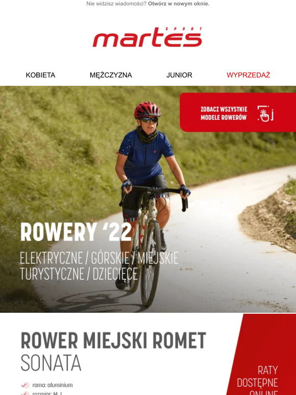 Martes Sport: Rowery miejskie ROMET SONATA!🚴Wybrane modele -26%. | Milled