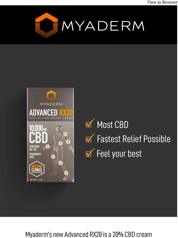 Myaderm: Destroy Pain Quickly With The Strongest CBD Cream Ever Made - Advanced RX20 - 10,000mg ...