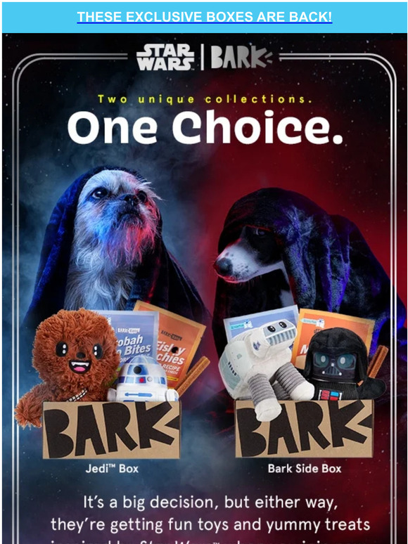 BarkBox: BACK FOR A LIMITED TIME: Your Pup’s Star Wars™ Box | Milled