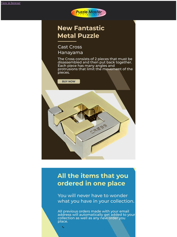 Puzzle Master: —, New Hanayama Puzzle Cast Cross | Milled