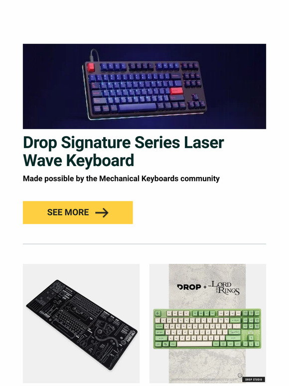 Drop: Drop Signature Series Laser Wave Keyboard, Keebstation Desk Mat ...